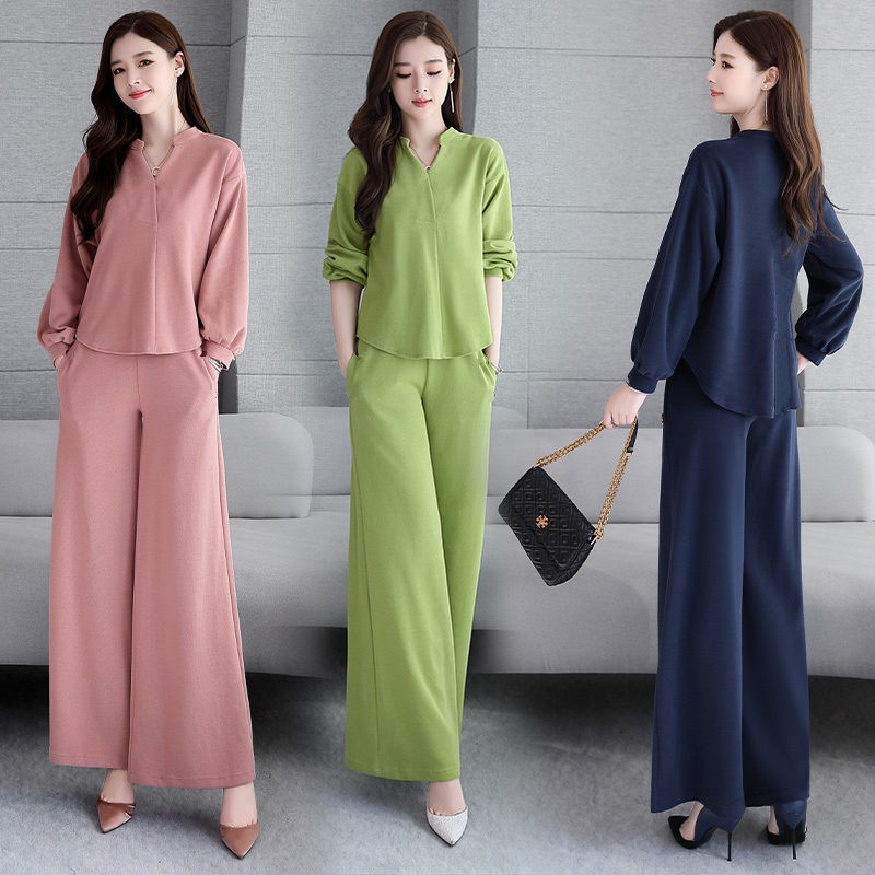 Thin Wide Leg Pants Suit Womens 2020 Spring New Korean Version Of The