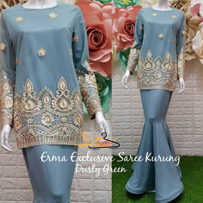 ERMA EXCLUSIVE SAREE Kurung moden Dinner wear Baju Tunang Nikah Kahwin ...