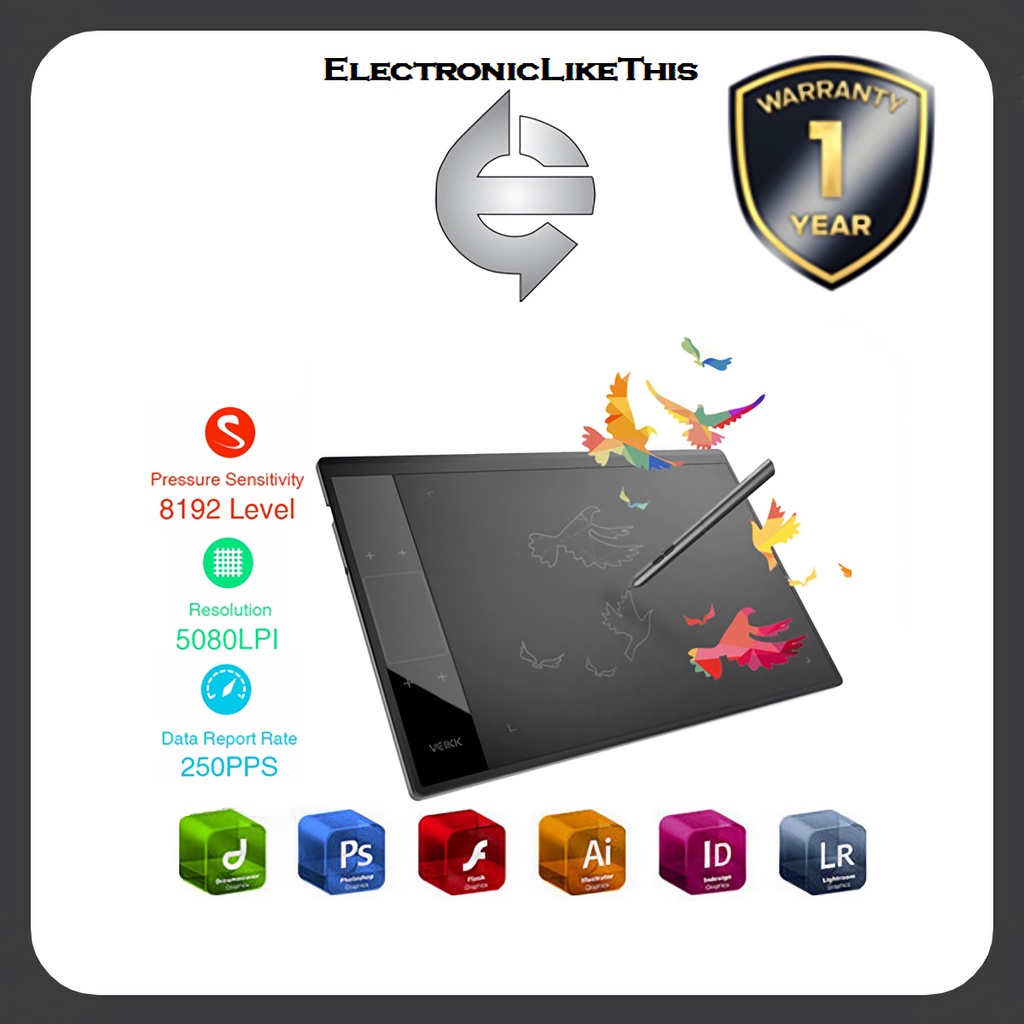 【NEW】VEIKK A30 V2 10x6 inch Drawing Graphic Tablet for PC and Android ...