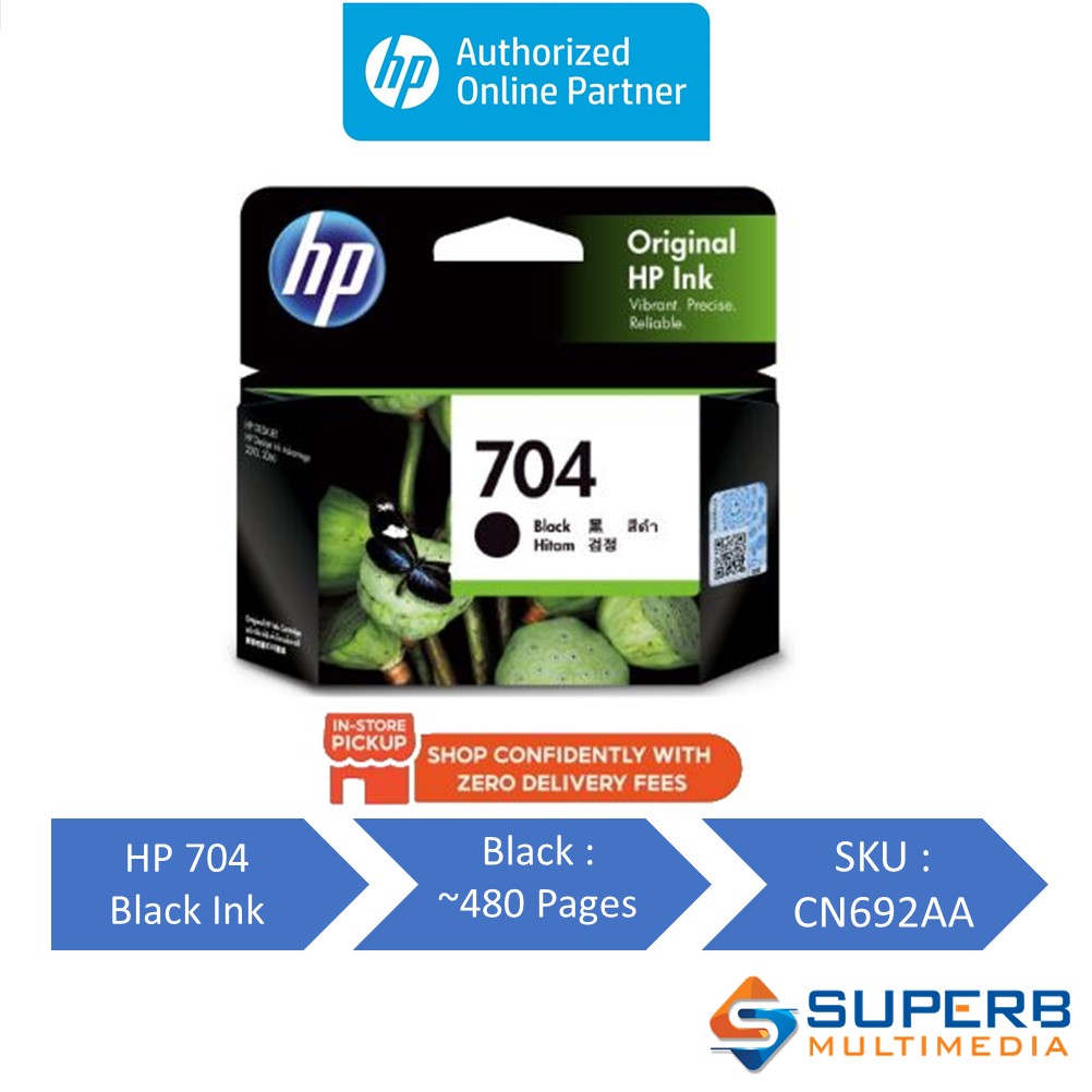 HP 704 Black CN692AA Original Ink Cartridge | Shopee Malaysia