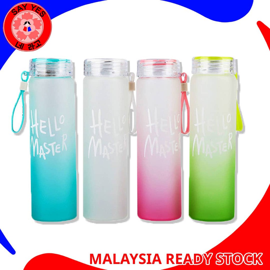 SayYes Drinking Glass Bottle Hello Master Bottle [Botol kaca] 네 라고 ...