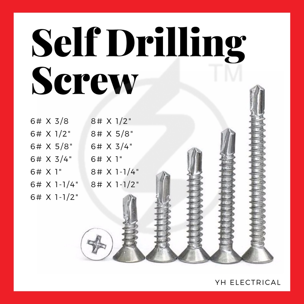 MK Flat Self Drilling Screw Flat Head Sheet Metal Aluminium Awning ...