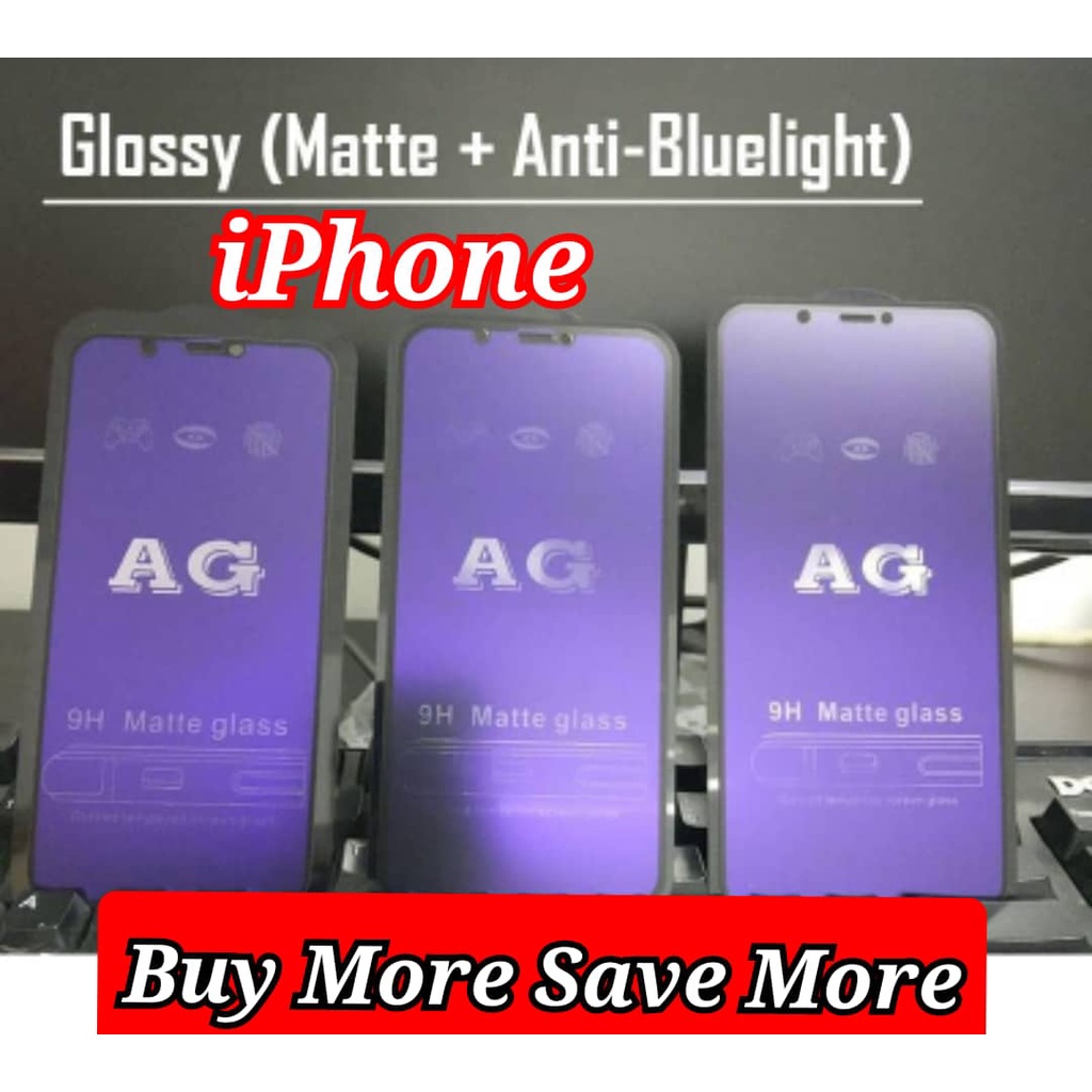 IPHONEAPPLE MATTE ANTI BLUE LIGHT TEMPERED GLASS (BLACK BORDER) IP16 ...