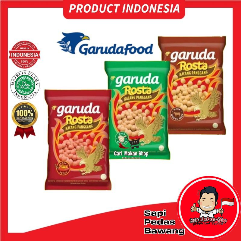 Cap Garuda Rosta Kacang Panggang Product Indonesia 🇮🇩 Pedas / Bawang ...