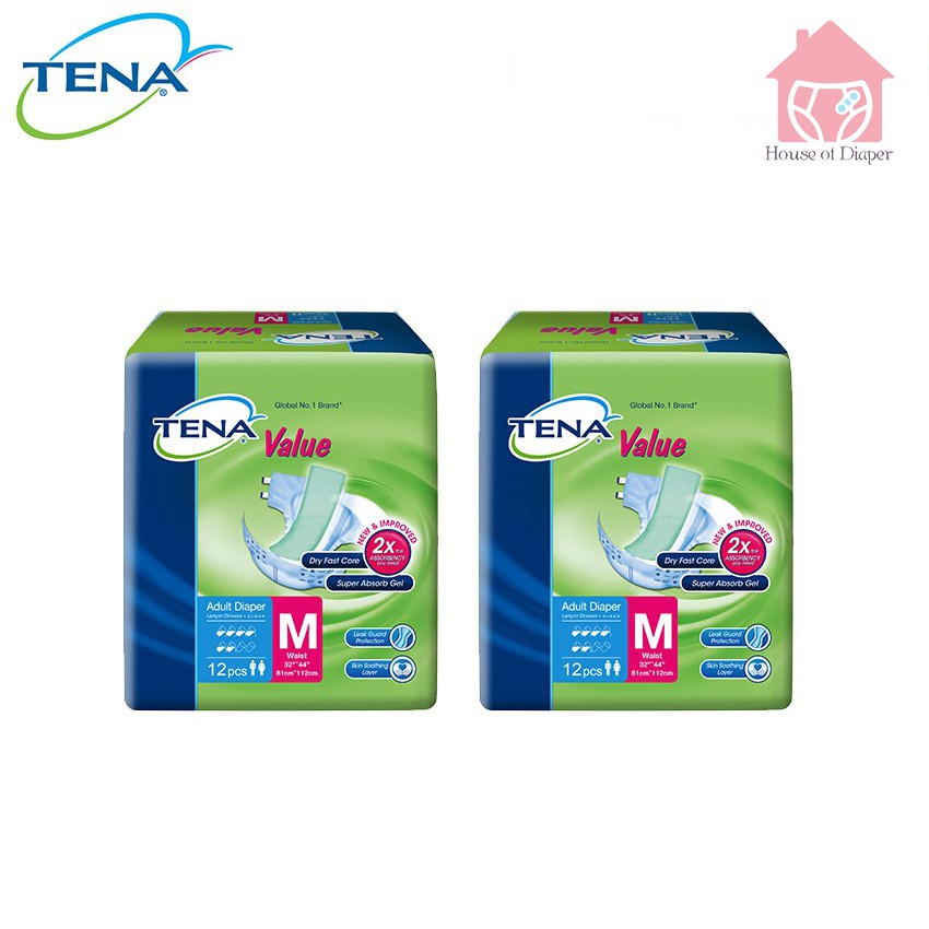 Tena Value Adult Tape Diaper M12/L10 (2packs) | Shopee Malaysia