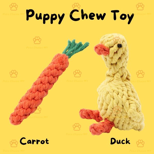 Dog Toy Duck Chew Bite Cotton Rope Play Toys - Duck / Carrot | Shopee ...