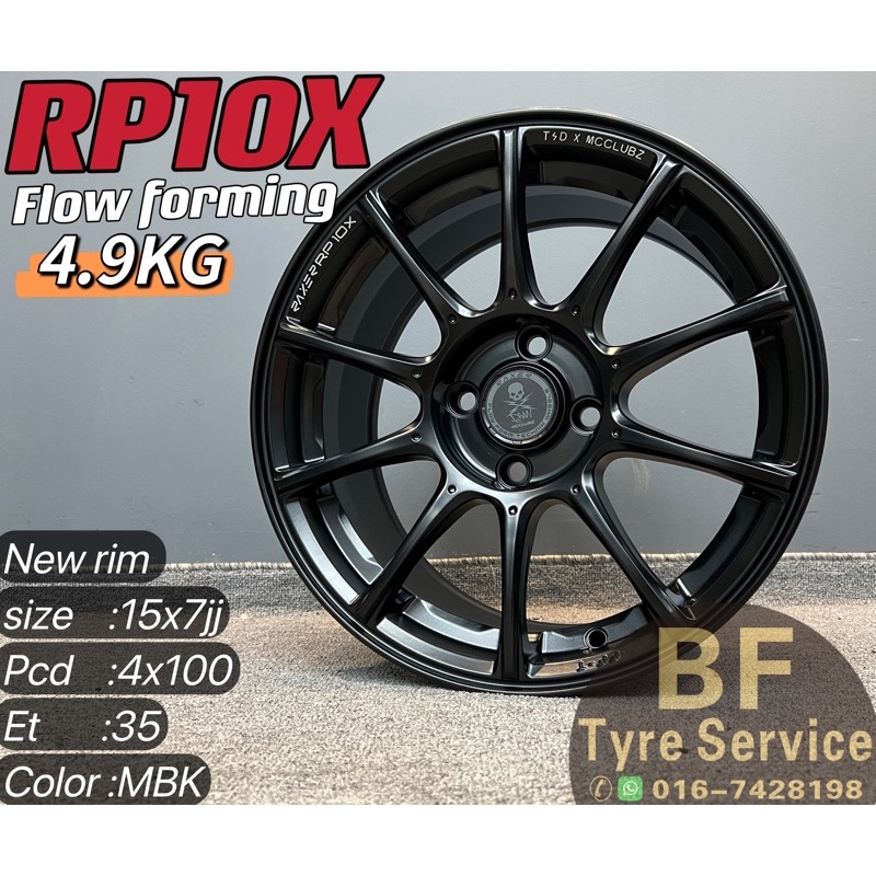Raxer 🔥Flow Forming 🔥Wheel RP10x 15x7jj 4x100 ET35 Johor baru | Shopee Malaysia