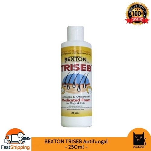 BEXTON TRISEB Antifungal & Anti-dandruff Medicated Shampoo -Cat & Dog ...