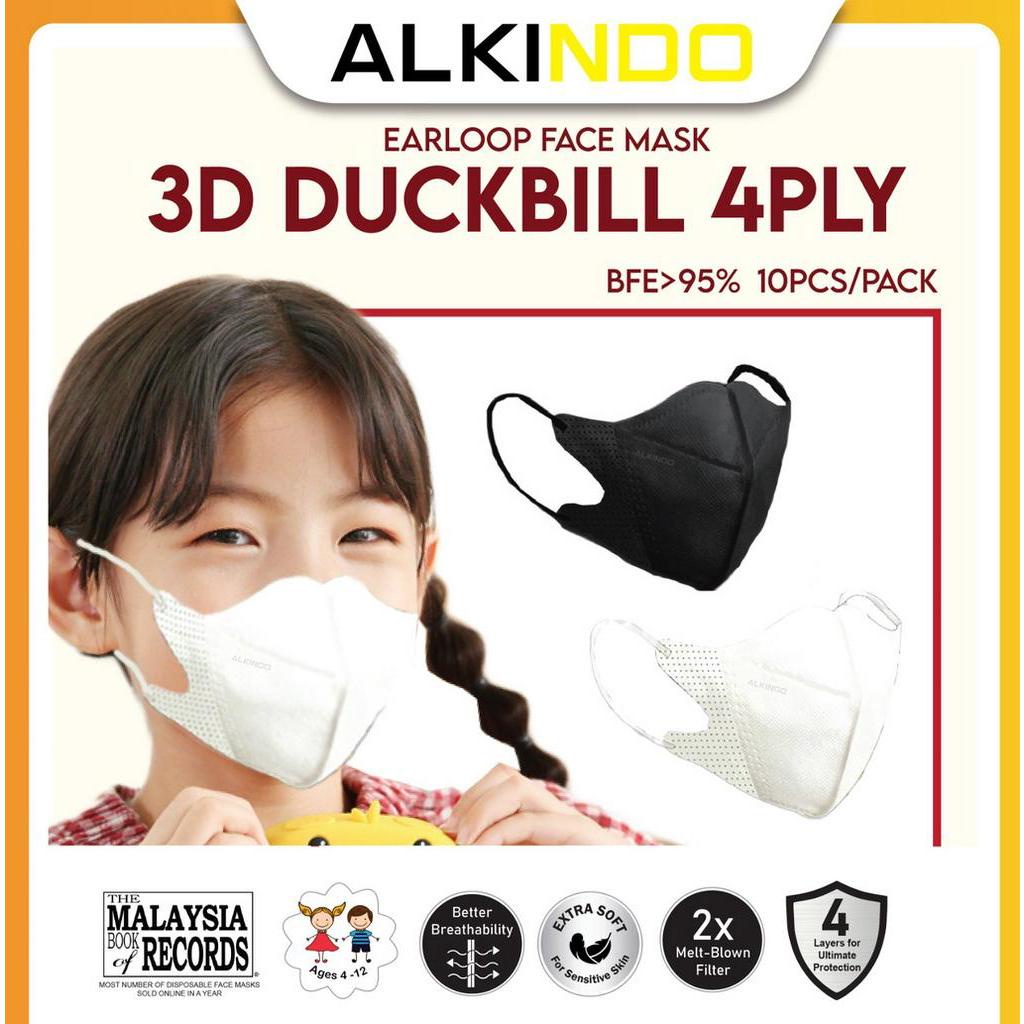 ALKINDO 3D Duckbill Kid 4ply Earloop Face Mask Cartoon Pattern 10pcs ...