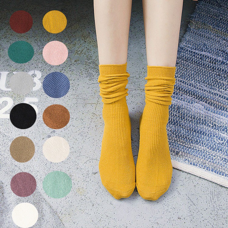 Zuoan Soft Cotton Socks Women Solid Color Ankle Socks | Shopee Malaysia