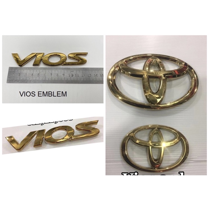 Emblem Toyota Gold Vios gold TRD sportivo Vios Dugong Vios Keli Vios ...