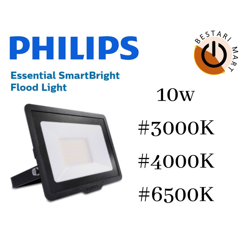 PHILIPS BVP150 LED8 10W (3000K / 4000K / 6500K) 220-240V SWB CE -ESSENTIAL SMARTBRIGHT FLOOD ...