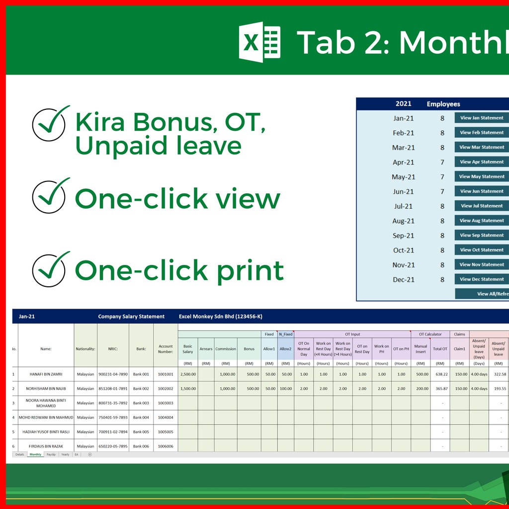 Payroll Excel Salary Template Excel Payroll Salary Template Print ...