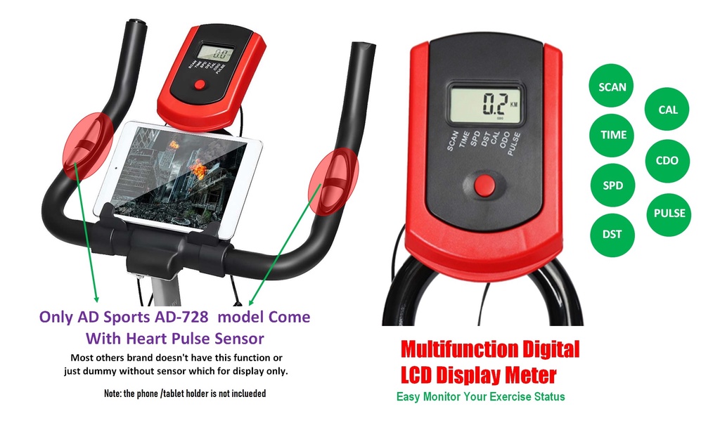 🔥🔥ADSports AD728 Professional Fitness Exercise Bike Home Gym Fitness ...