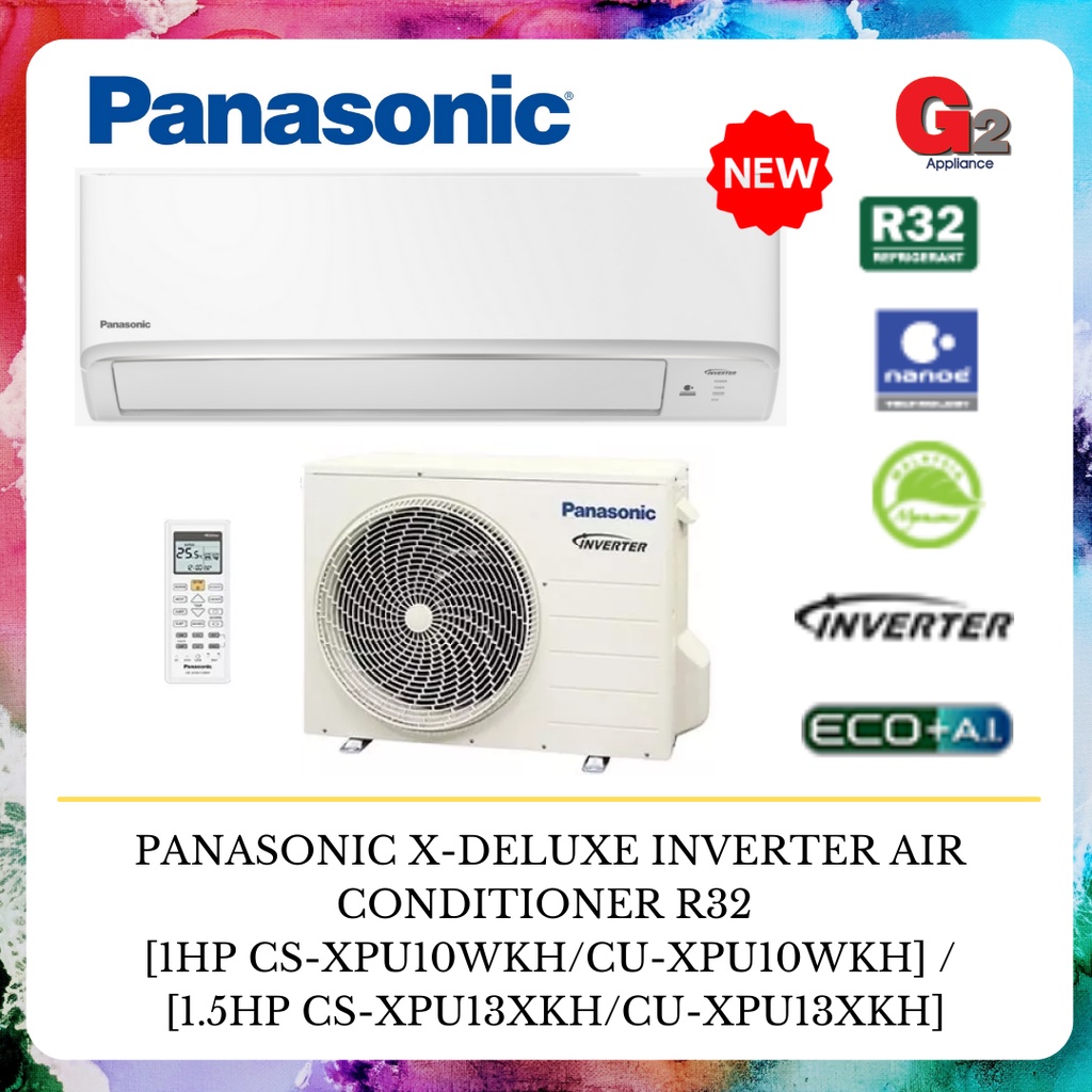 PANASONIC X-DELUXE INVERTER R32 AIR CONDITIONER [1HP CS-XPU10WKH/CU ...