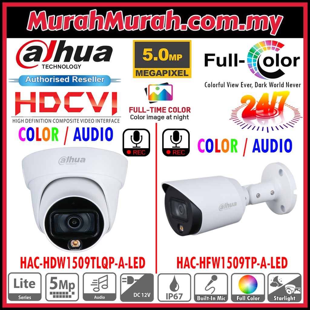 Dahua COLORVU Full Time Colour Audio 5.0MP DH-HAC-HFW1509TP-A-LED / DH ... Dahua COLORVU Full Time Colour Audio 5.0MP DH-HAC-HFW1509TP-A-LED / DH ...