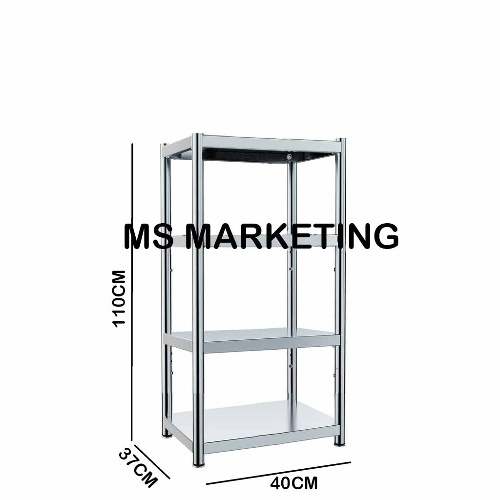 MS 304 Stainless Steel Kitchen Storage Rack Shelf Rak Dapur Rak ...