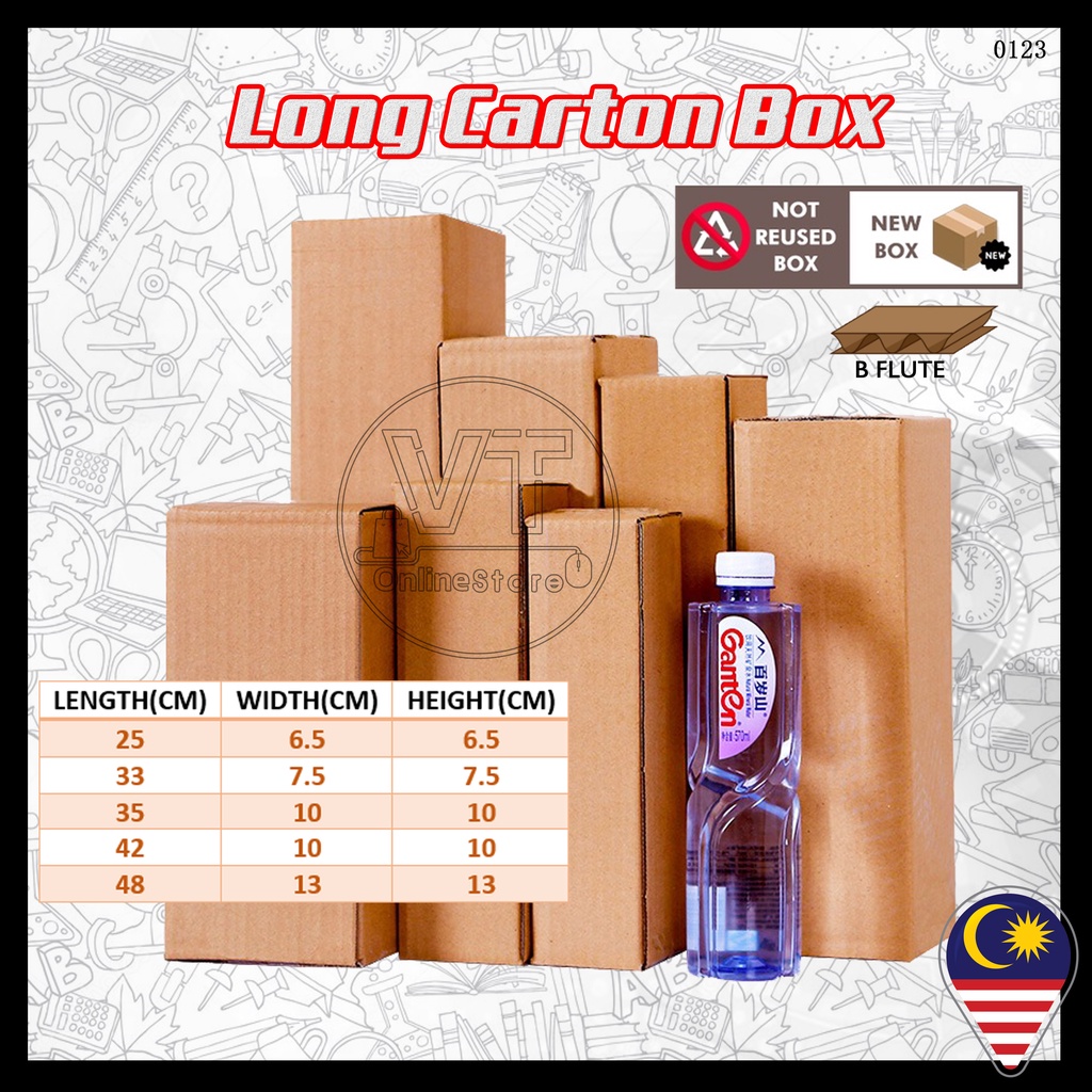 Long Size Packing Box Packaging Box Carton Box Paper Boxes Kotak ...