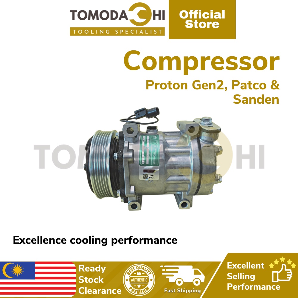 TOMODACHI Car Aircond Compressor PATCO SANDEN Proton Gen2 | Kompressor ...