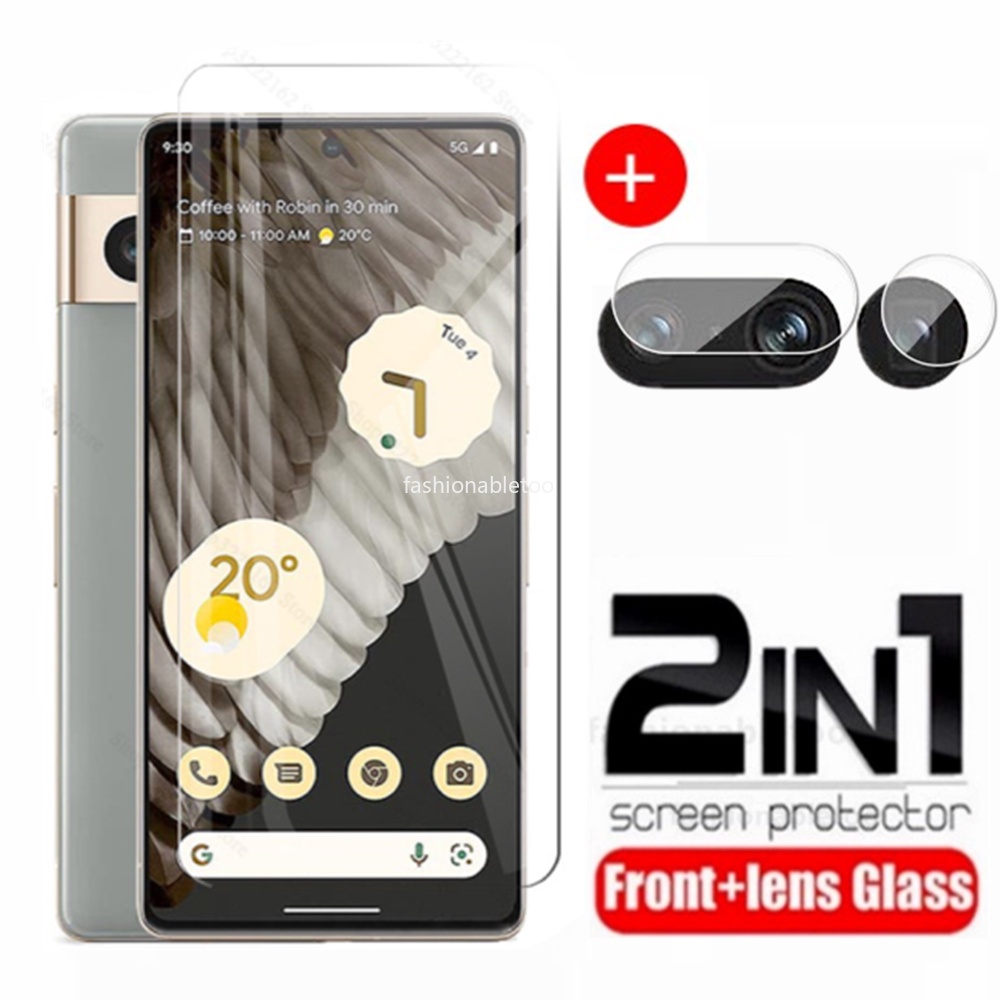 2 in 1 Screen Protector Tempered Glass Film For Google Pixel 7 Pro 7pro ...