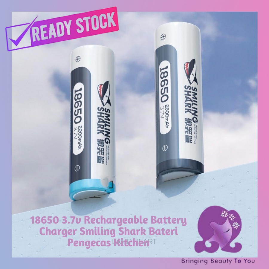 18650 3.7v Rechargeable Battery Charger Smiling Shark Bateri Pengecas ...