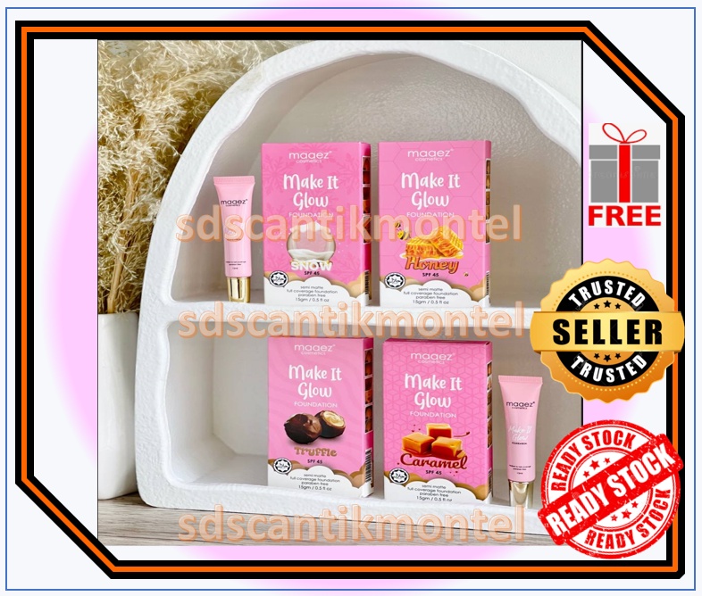 Maaez Foundation Make It Glow by Maaez Cosmetics 30g & 15g | Shopee ...