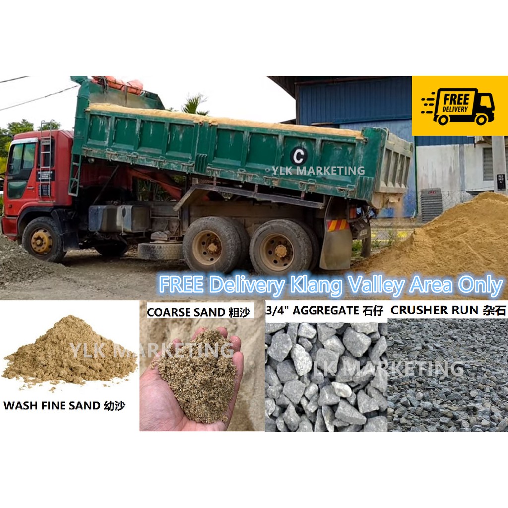 10Ton Lori (6Tayer) Pasir Kasar / Pasir HALUS / Batu AGGREGATE 3/4 ...