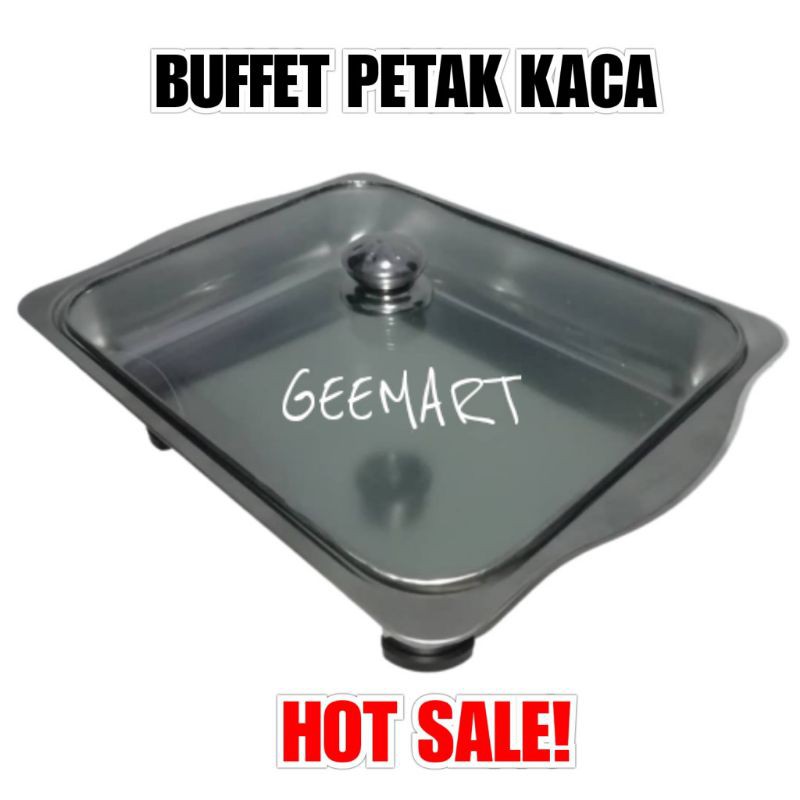 HOT SALE! 34x28 RECTANGLE BUFFET SET FULL GLASS LID / SET BUFFET PETAK ...