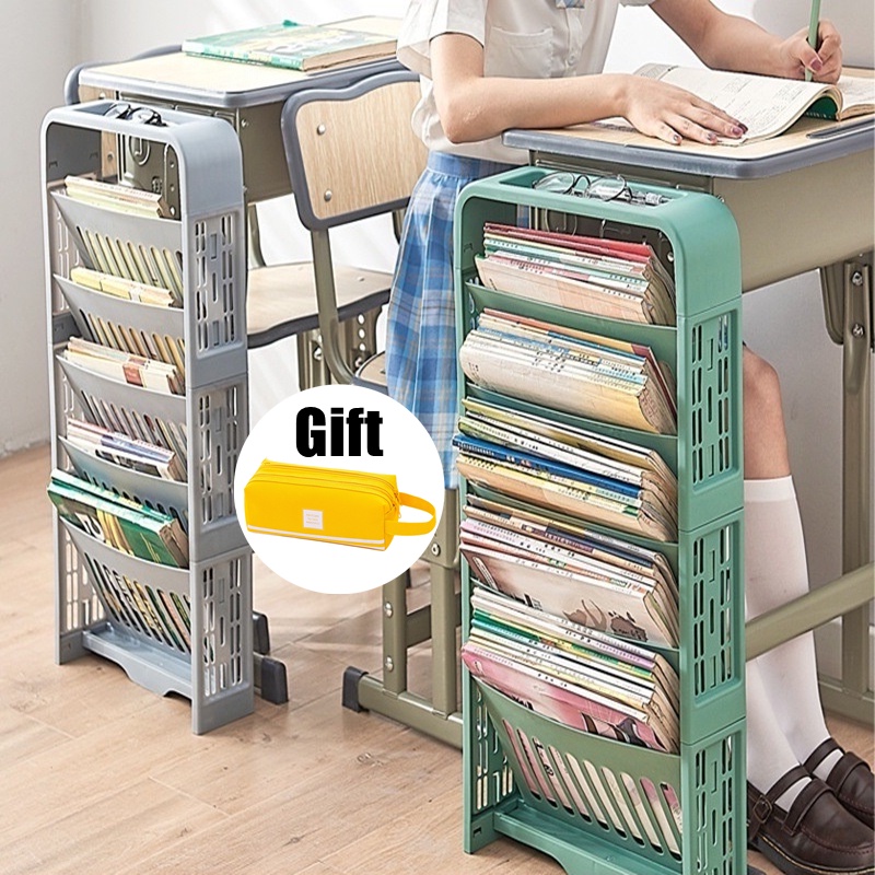 Student Textbook Bookshelf Classroom Desk Side Book Rack Stationery ...