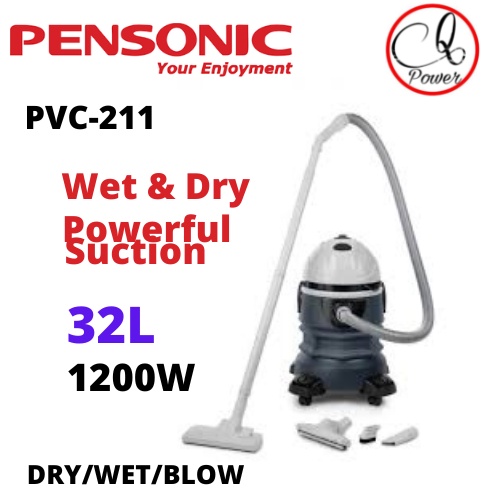 Pensonic 1200w 3 In 1 Wet/Dry/Blower Bagless Vacuum Cleaner 32L ...