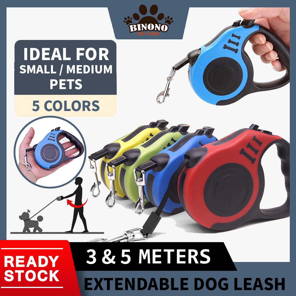 3/5 Meters Retractable Extendable Dog Leash Automatic Pet Walking Rope ...