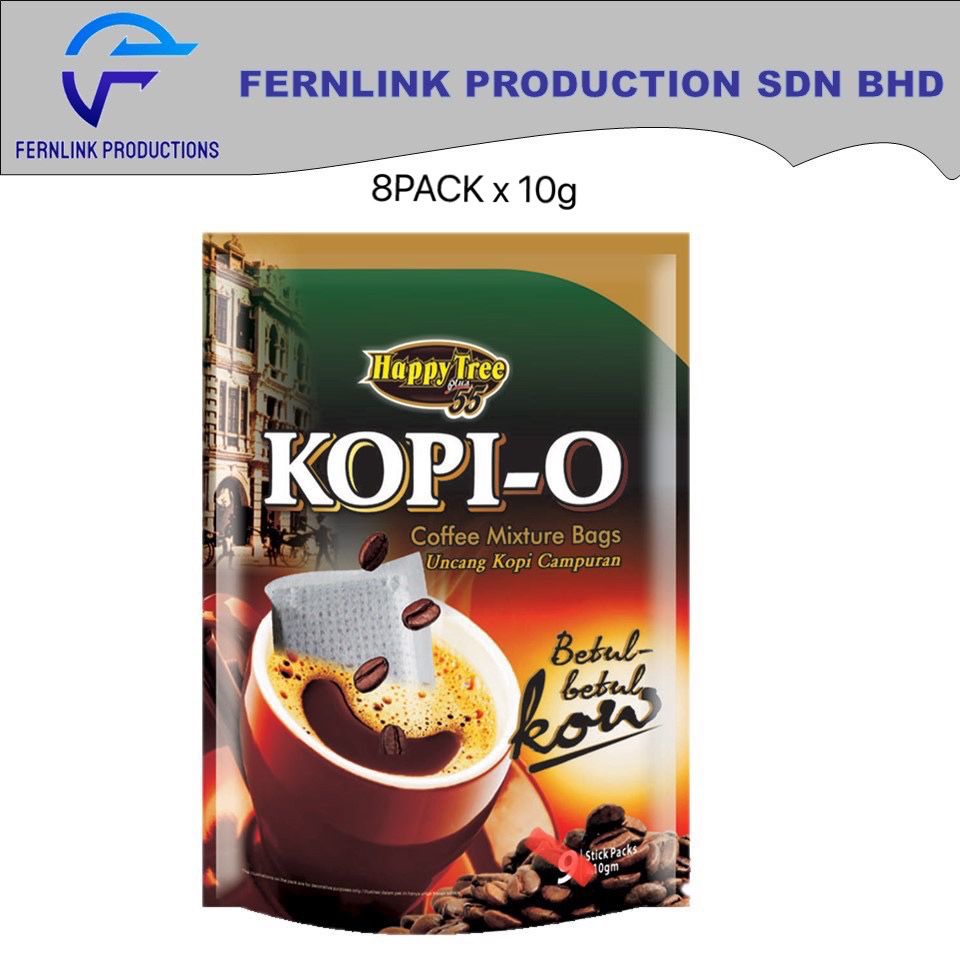 Happy Tree Plus 55 KOPI 0 Kosong Uncang Kopi Campuran 8 X 10g Coffee Mixture Bags Kopi O Coffee ...