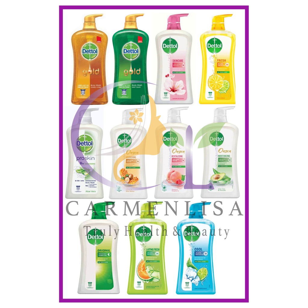 Dettol Shower Gel Body Wash Fresh Onzen Gold Botany 850g 950g