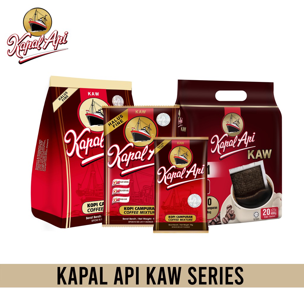 Kapal Api Coffee Mixture (Halus 70g / 180g / 500g / Uncang 2 in 1/ Kasar 180g) | Shopee Malaysia