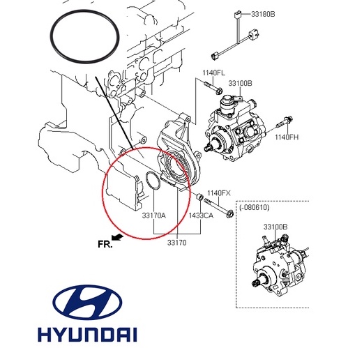 O-RING FUEL INJECTOR PUMP (GENUINE PART) HYUNDAI STAREX A1 / KIA ...