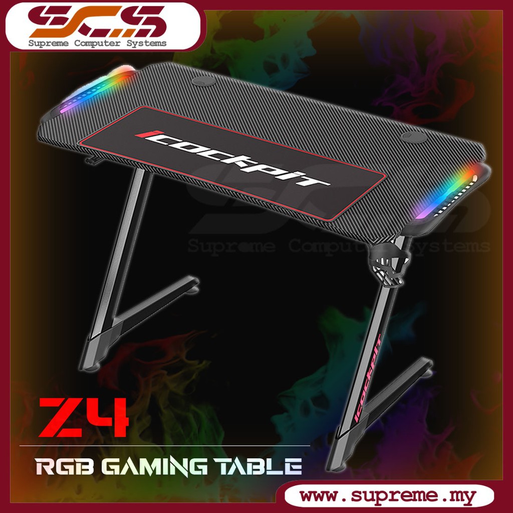 Hot Selling PC Computer Desk Gaming Table with LED Light Gaming Desk ...