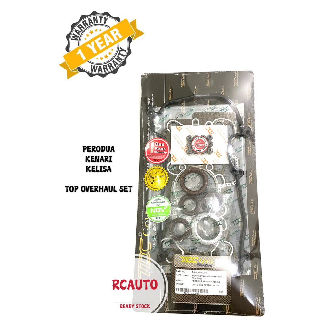 (JAPAN SET) PERODUA KENARI KELISA TOP FULL OVERHAUL GASKET SET GOLD ...