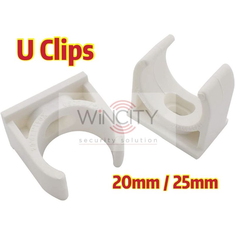 WSS (1pcs)PVC ELECTRICAL PIPE CONDUIT SADDLE U CLIP , SIZE : 20MM/25MM ...