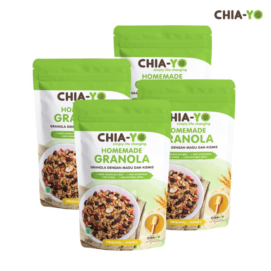 Chiayo Bundling 4 pack Homemade Granola Original 100gr | Shopee Malaysia