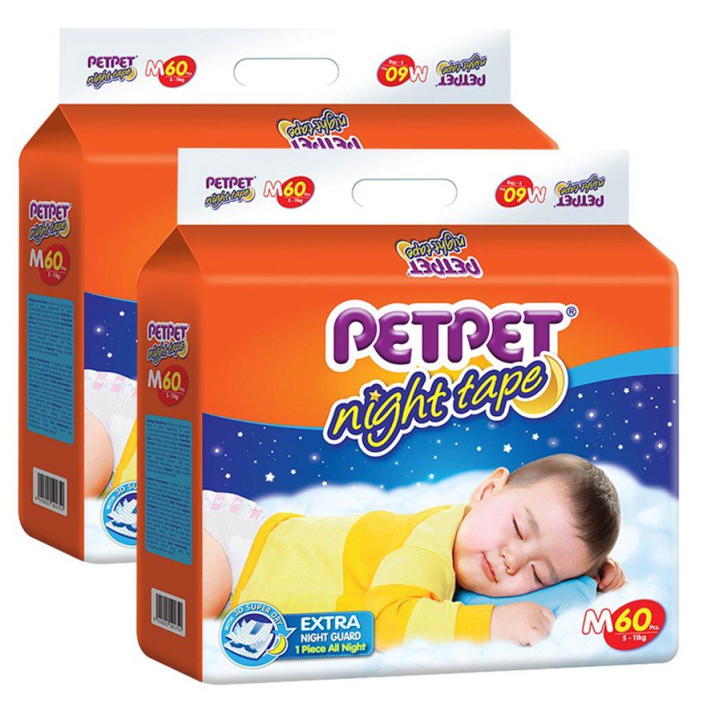 PETPET Night Tape Diaper Mega Packs M60 (2packs) | Shopee Malaysia