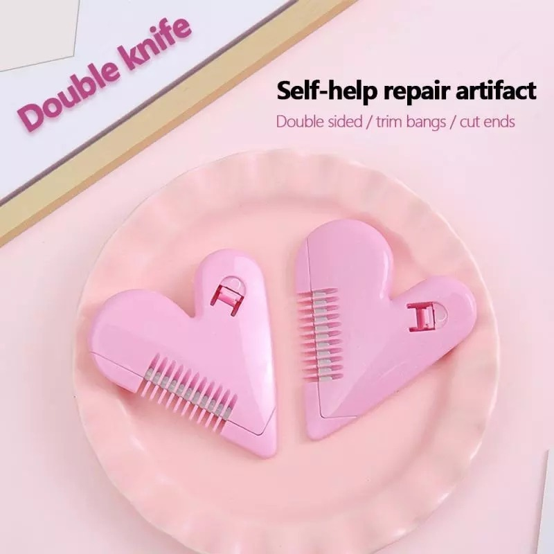[Ready Stock] Cute Love Heart Shape Hair Cutting Comb/ Mini Double ...
