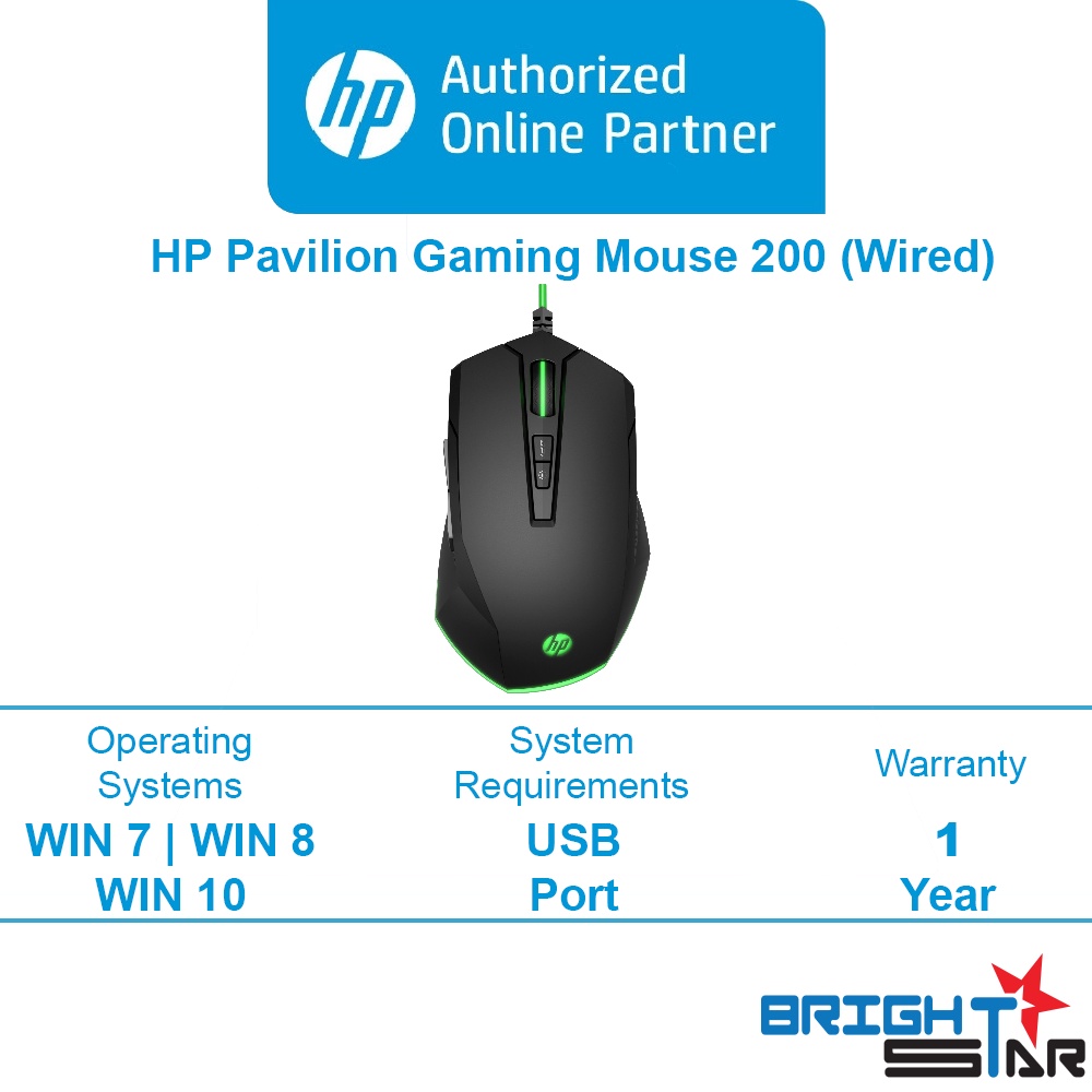 HP Pavilion Gaming Mouse 200 (Wired | Black) | Shopee Malaysia