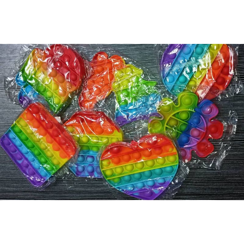 Rainbow Pop It Fidget Toys - READYSTOCK SHIP FROM MALAYSIA | Shopee ...