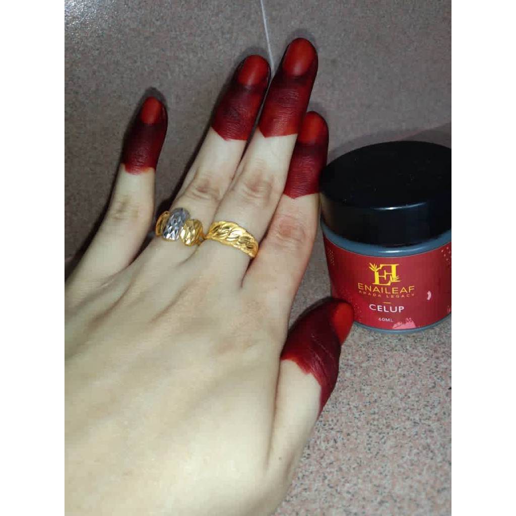 INAI CELUP MERAH ENAILEAF | Shopee Malaysia