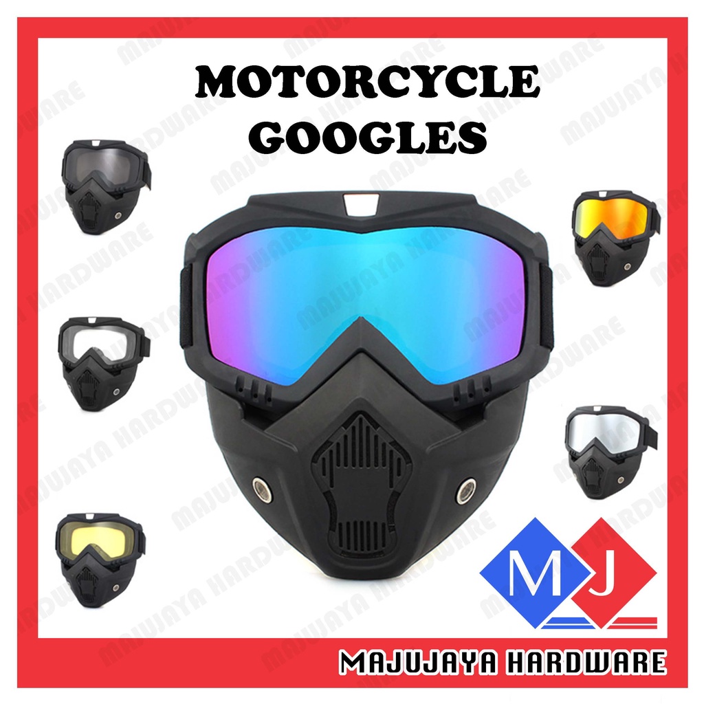 Motorcycle Goggles Removable Mask Open Face Helmet Detachable Windproof ...