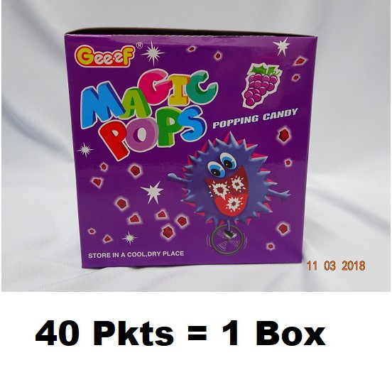 40 Packs Original Magic Pops Magic Pop Popping Candy Grape Flavor 5.5g ...