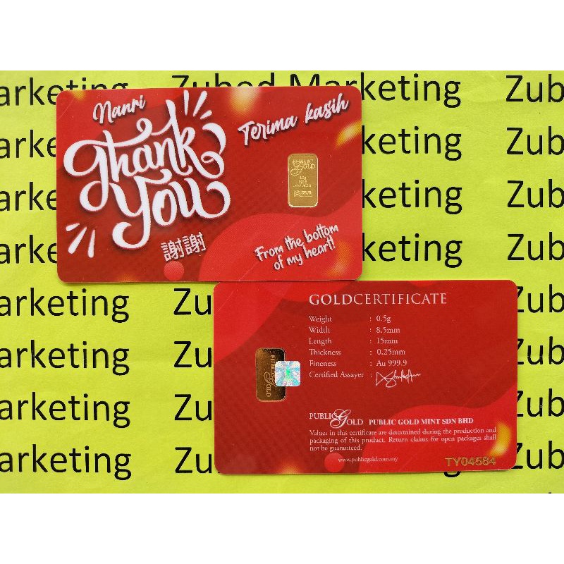 Emas Public Gold 0.5 Gram Thank You Emas Public Gold 0.5g | Shopee Malaysia