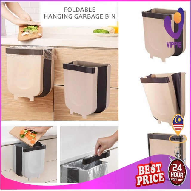 VIPPIE 9L Foldable Kitchen Cabinet Door Hanging Waste Bin | Shopee Malaysia