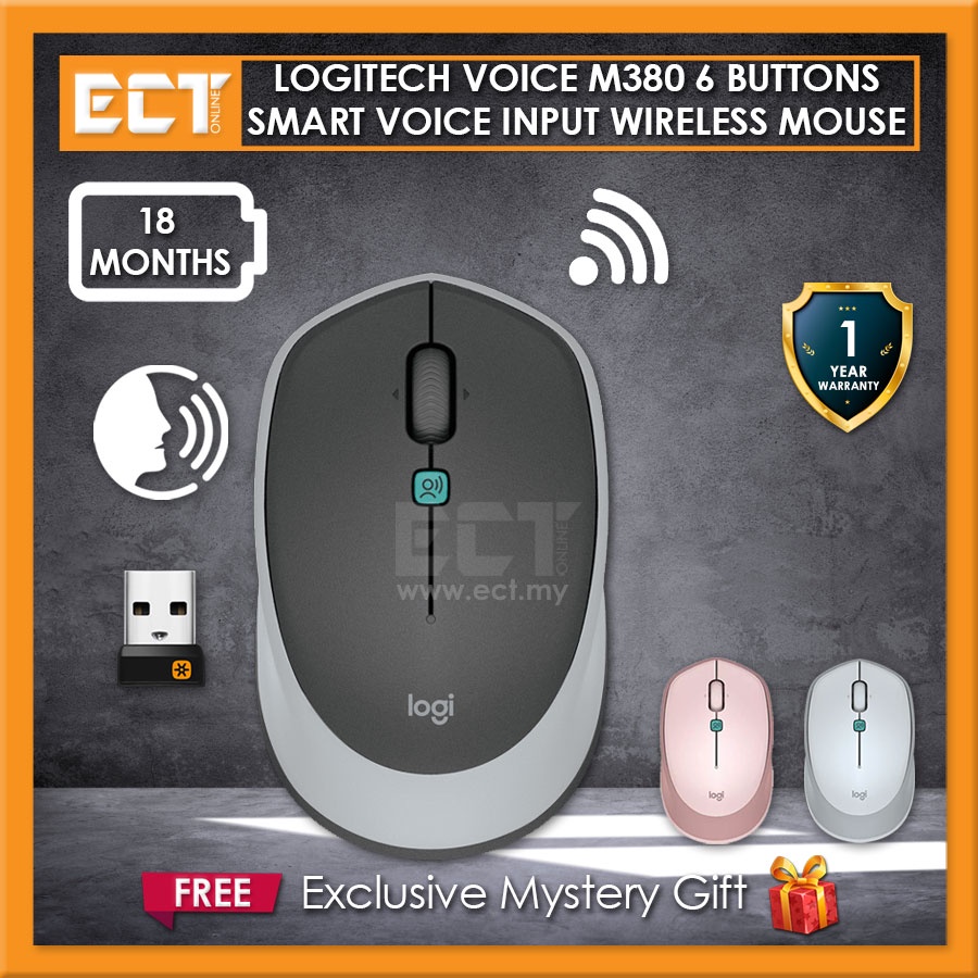 Logitech Voice M380 6 Buttons Smart Voice Input Wireless Mouse | Shopee ...