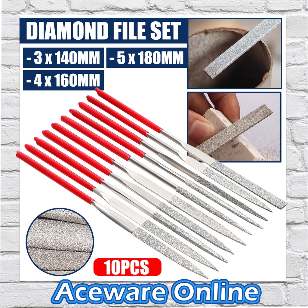 10PCS Mini Metal Rasp Diamond Needle Files Set Wood Carving Tools for ...